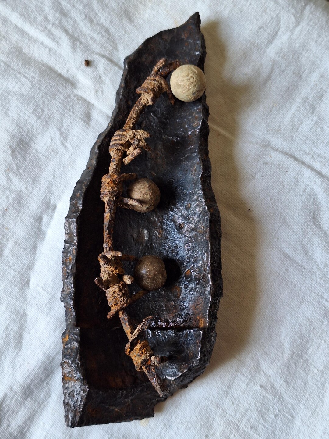 Rare Сombined Lot .fragments of an Artillery Shell From the First World ...