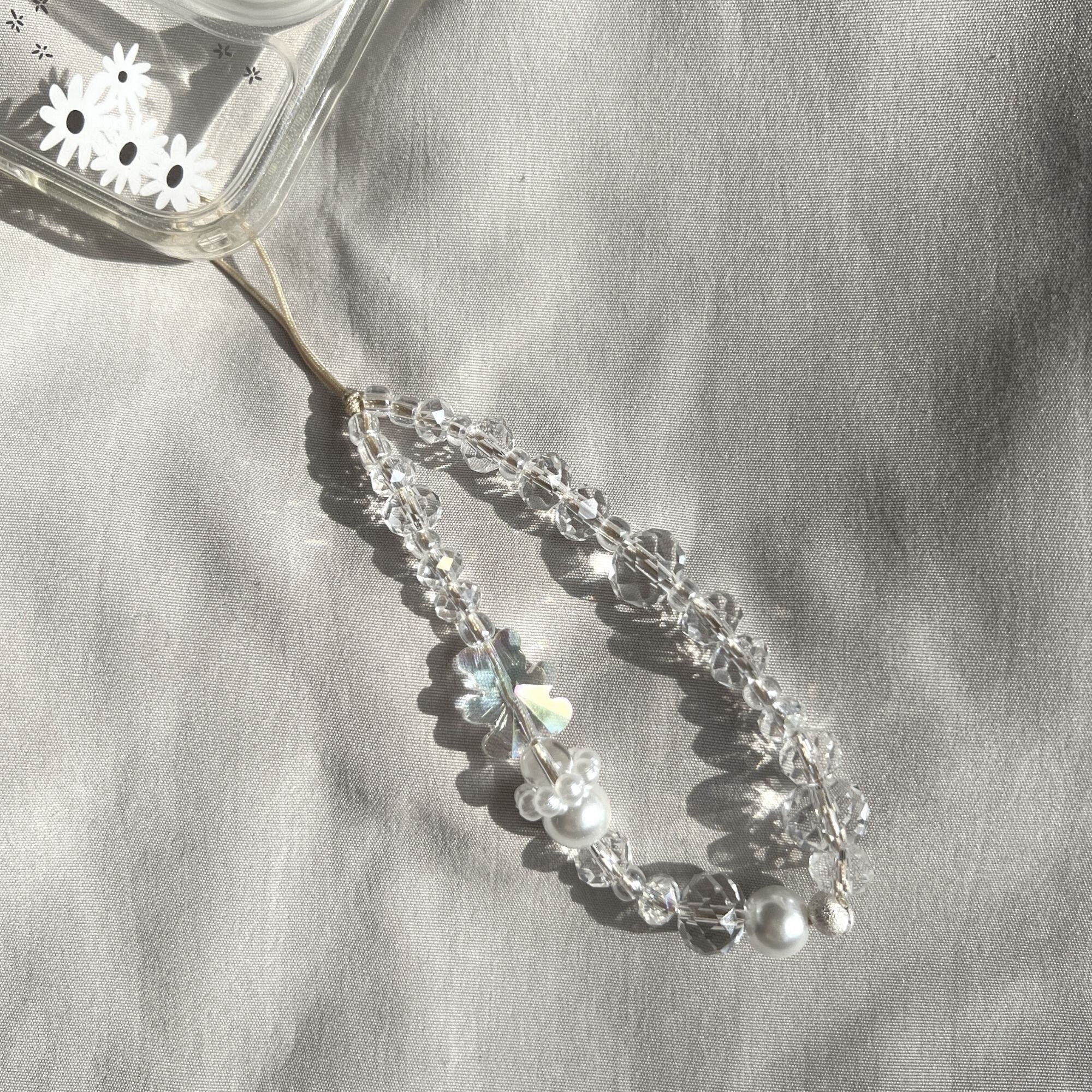 Clear Crystal Bear Phone Charm, Beaded Phone Chain, Phone Accessories ...