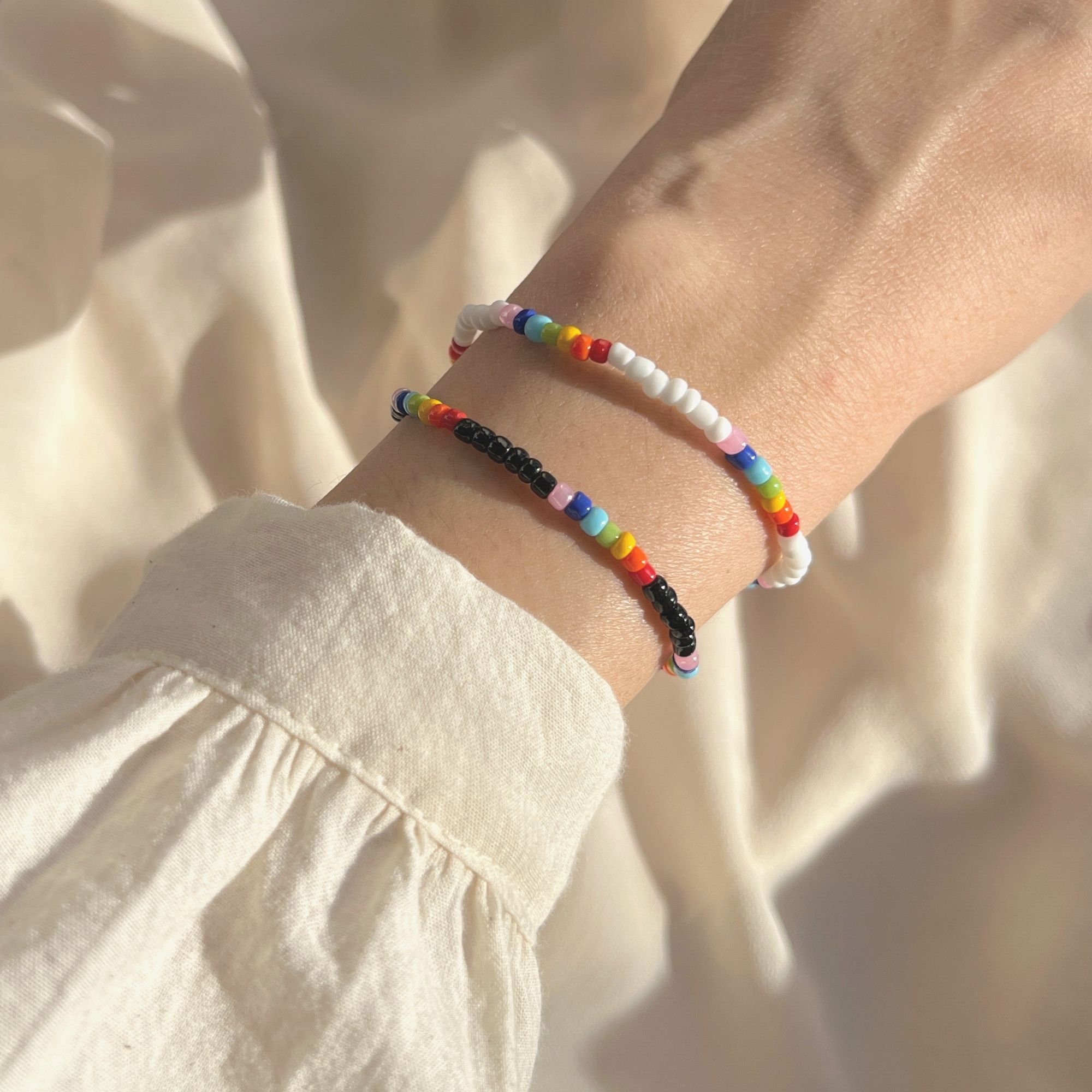 Rainbow Bracelet Colorful Bracelet Stretchy Bracelets - Etsy