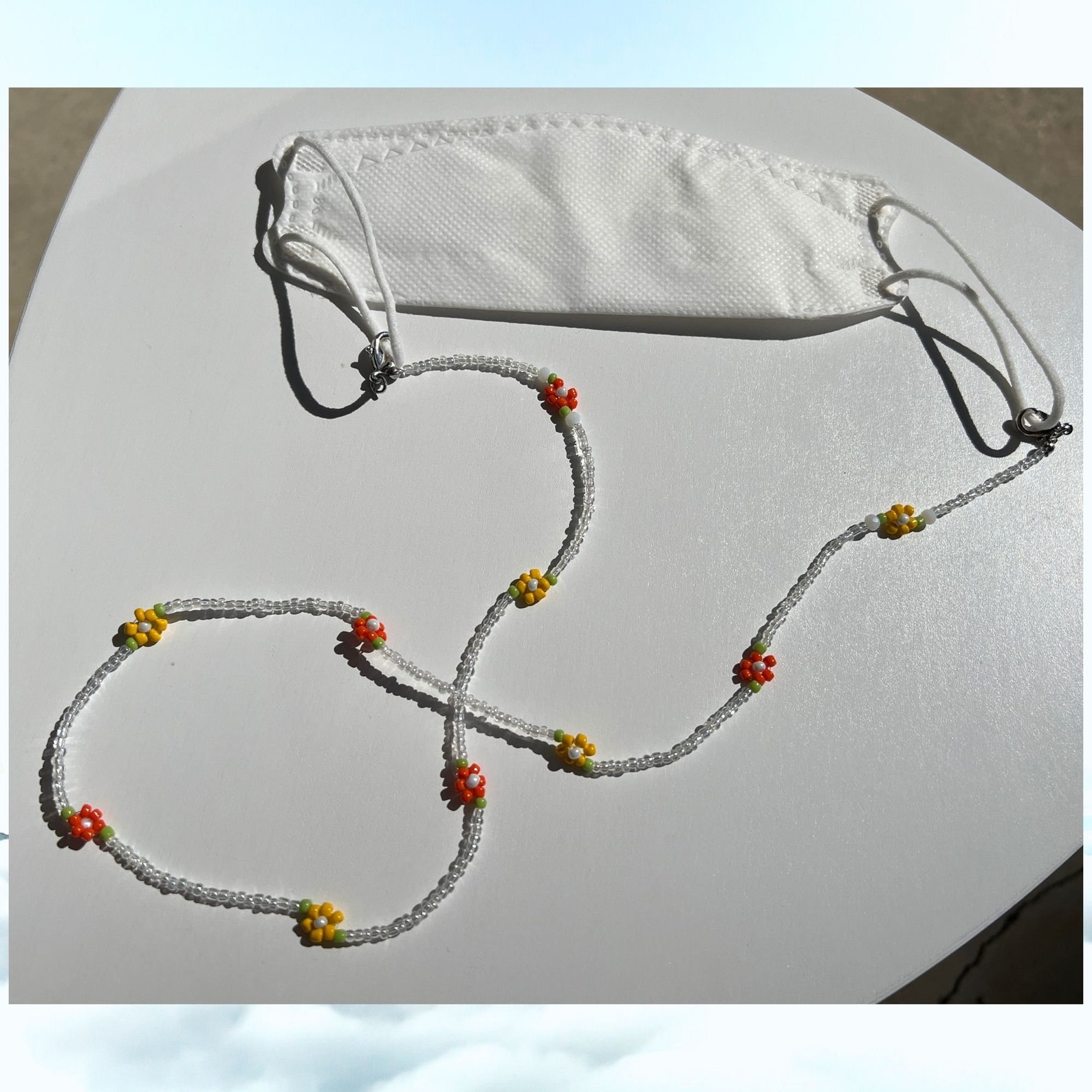 Face Mask Chain Daisy Beaded Mask Holder Mask Necklace - Etsy