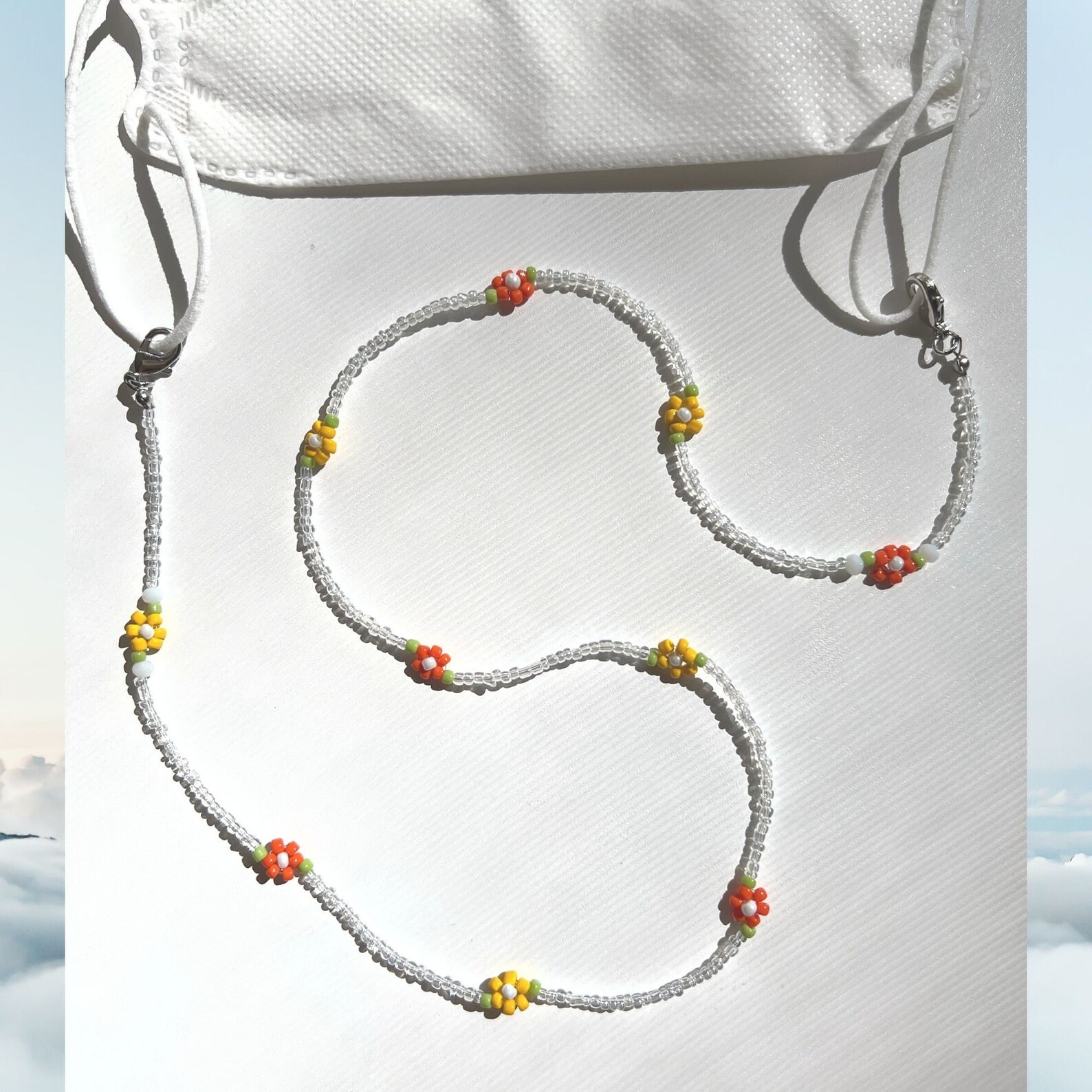 Face Mask Chain Daisy Beaded Mask Holder Mask Necklace - Etsy