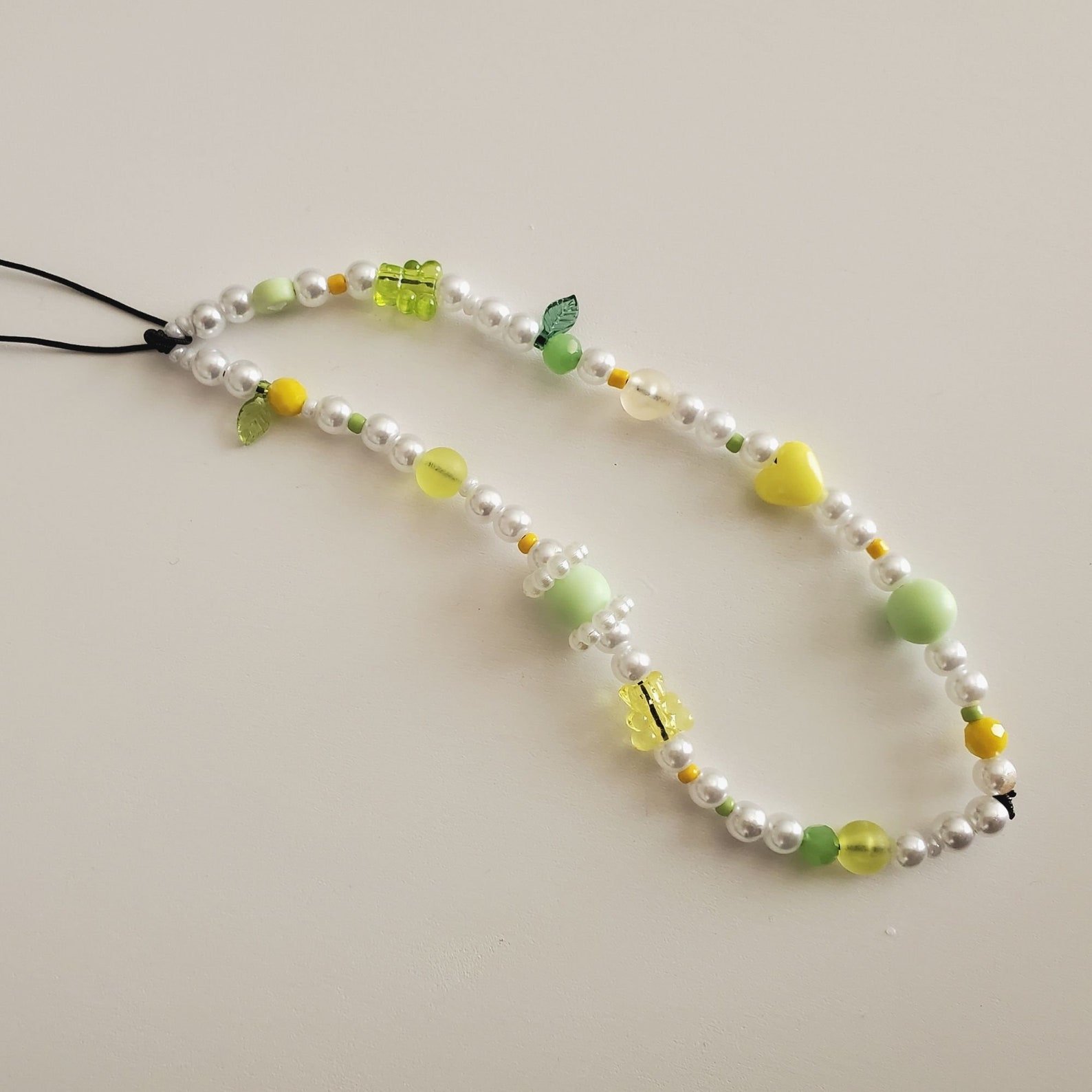Lemon Lime Pearl Aesthetic Phone Chain, Y2k Phone Charm, Customize ...