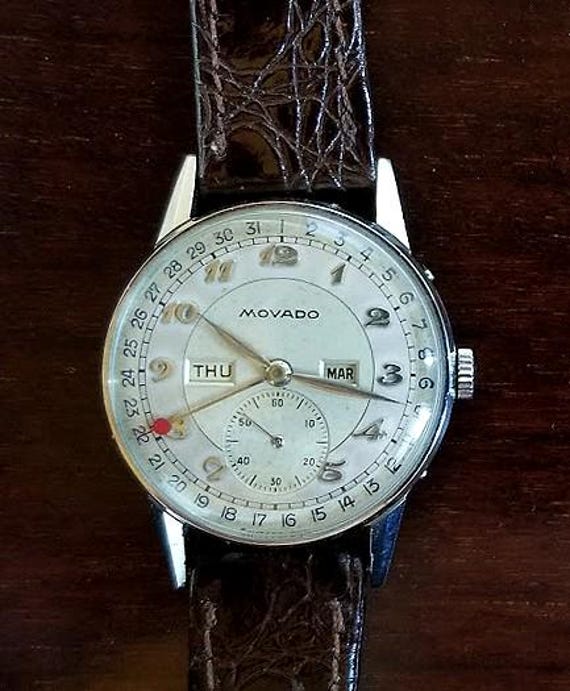 Rare Movado Triple Date Calendograph - Ref. 14776, Ca… - Gem