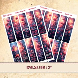 Set of 10 Printable Bookmarks, Bookmark Quote, Digital Bookmarks ...