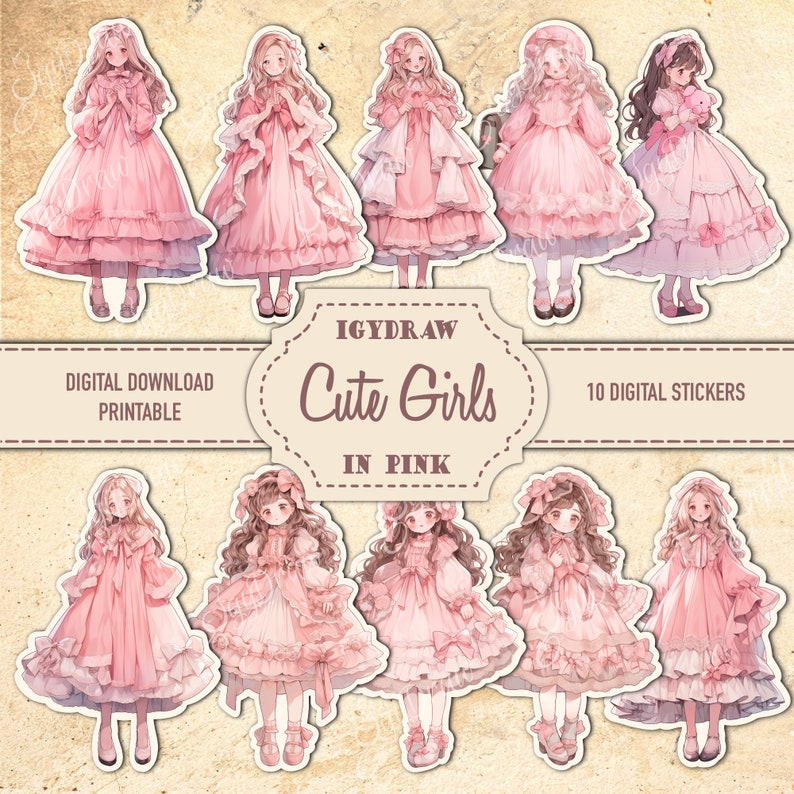 Printable Stickers, Junk Journal Kit, Digital Paper, 20 Pages + 10 ...