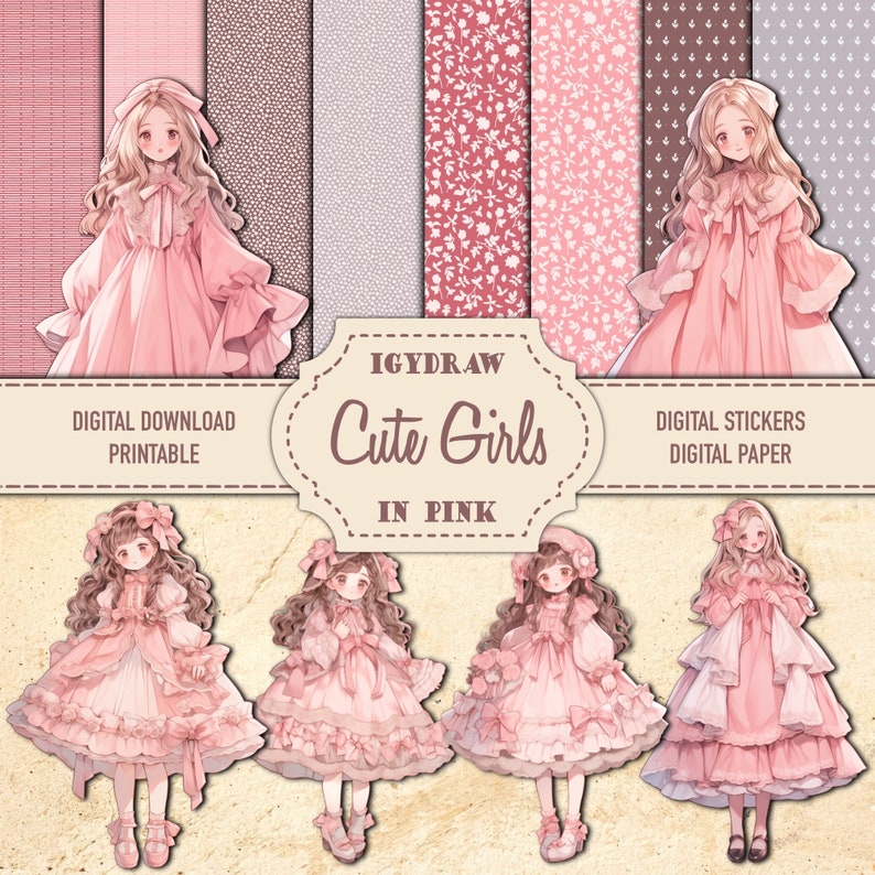 Printable Stickers, Junk Journal Kit, Digital Paper, 20 Pages + 10 ...