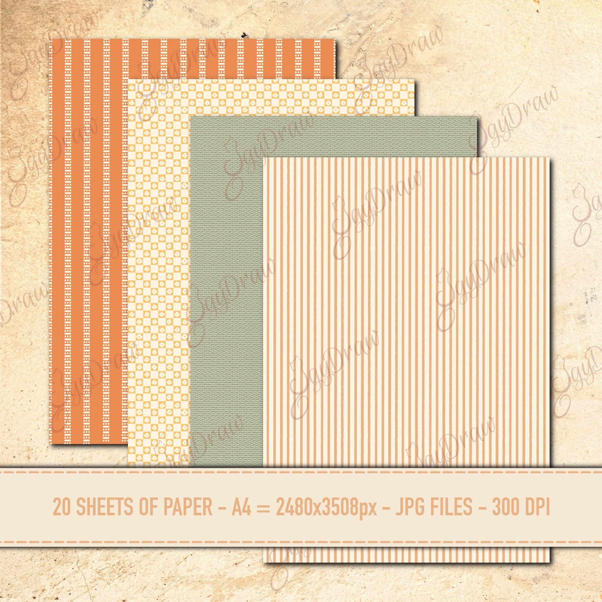 Printable Stickers, Junk Journal Kit, Digital Paper, 20 Pages 8 Digital ...