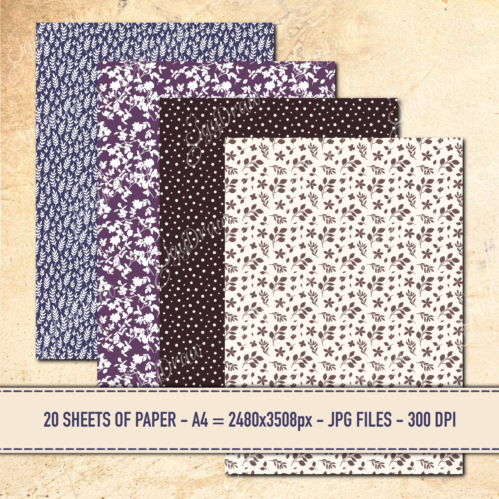 Printable Stickers, Junk Journal Kit, Digital Paper, 20 Pages 9 Digital ...