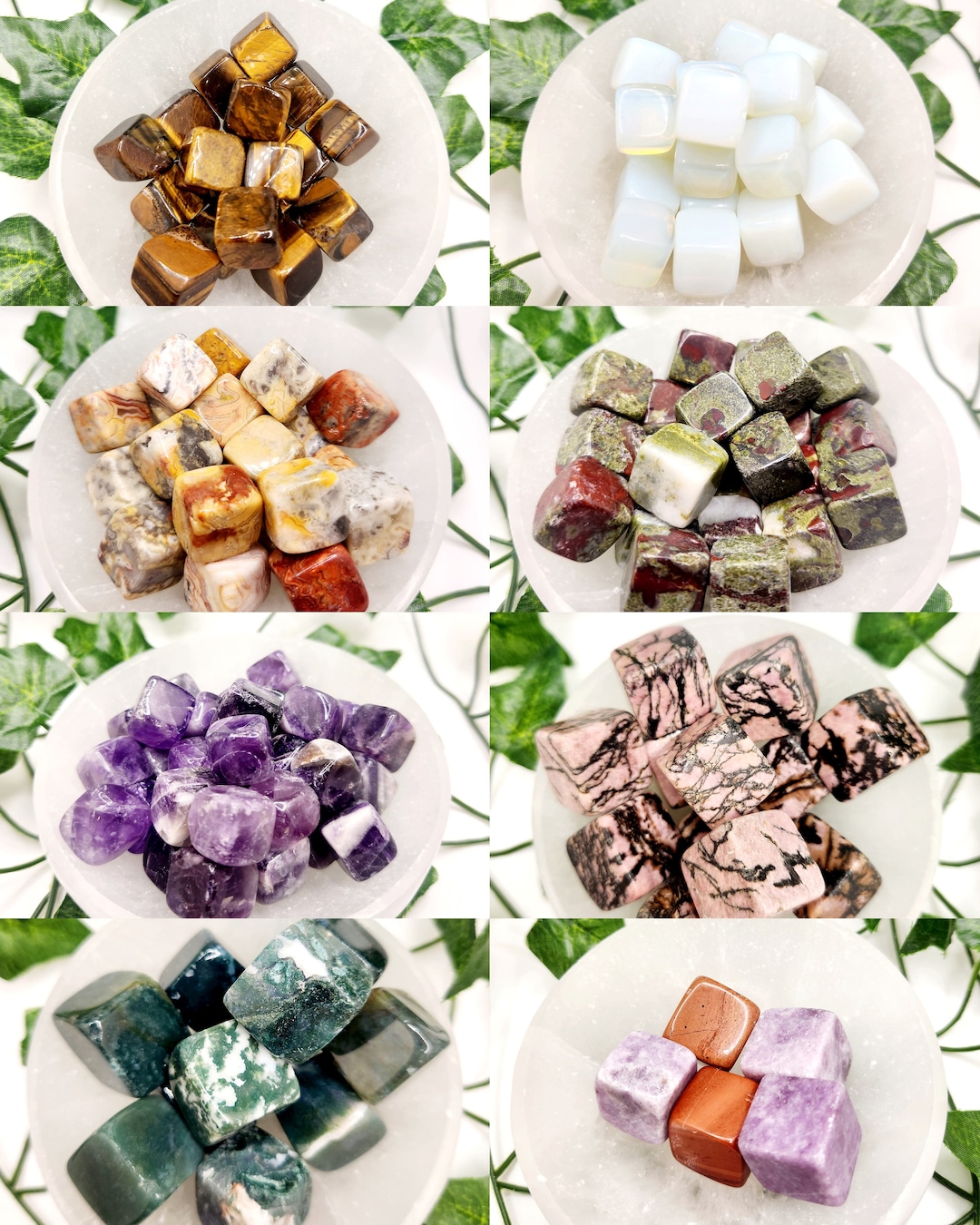 Natural Gemstone Cubes Tiger Eye Crazy Lace Amethyst Moss - Etsy