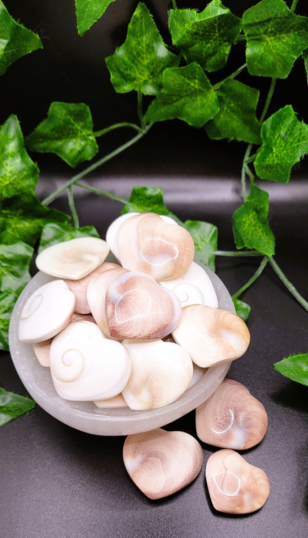 Natural Shiva Shell Eye Heart Puffy Shiva Eye Shell Heart Palm Stone ...