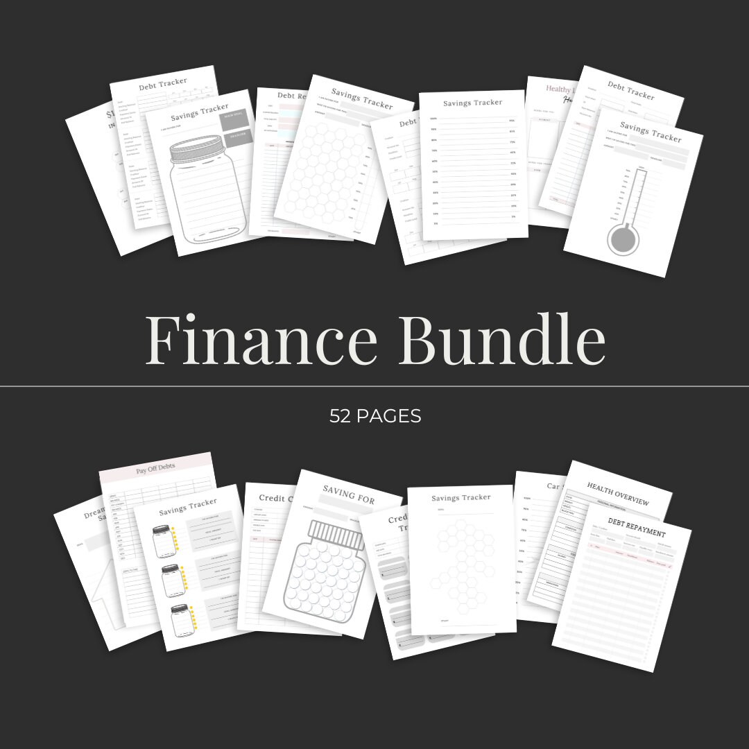 Finance Planner Bundle, Bill Tracker, Budget Planner, Savings Tracker ...