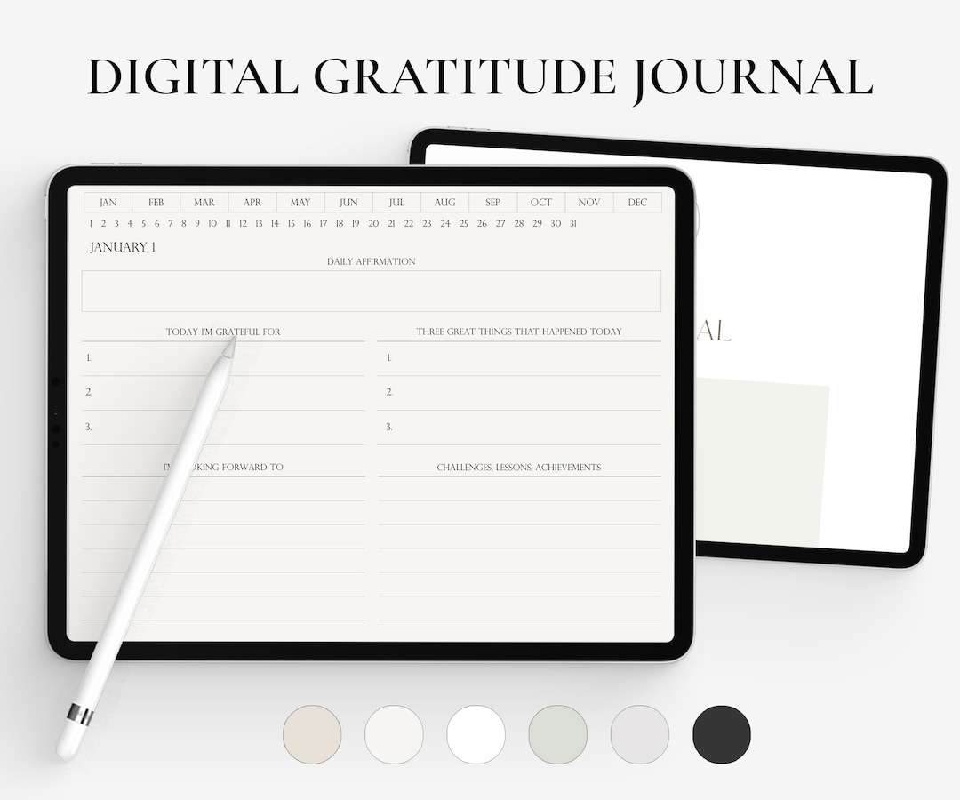 Digital Gratitude Journal, 366 Daily Gratitude Pages, Daily Reflection ...