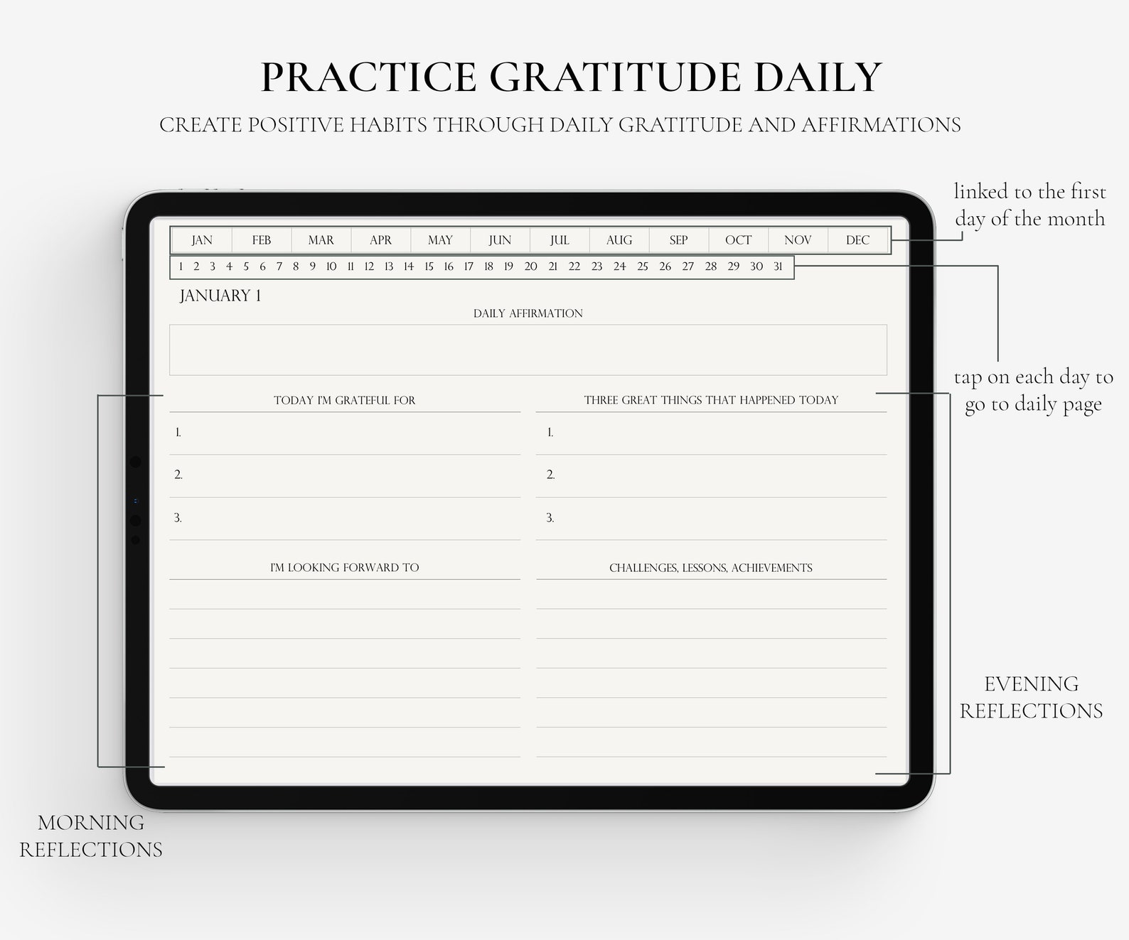 Digital Gratitude Journal 366 Daily Gratitude Pages Daily - Etsy