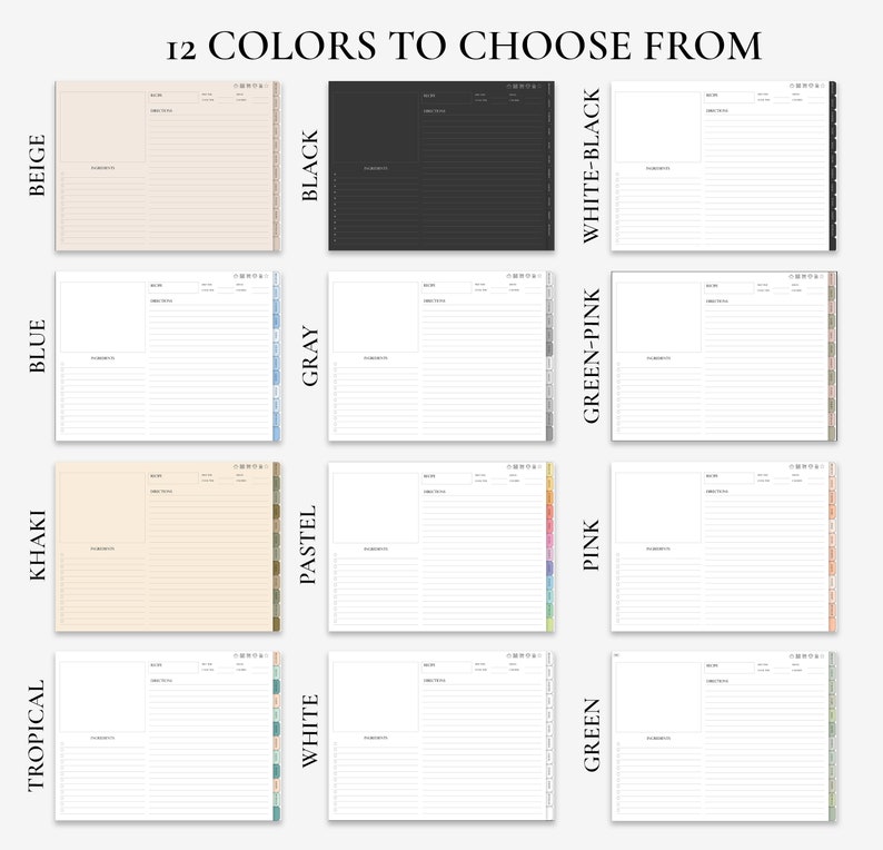 Digital Recipe Book for Goodnotes Notability Digital Ipad - Etsy