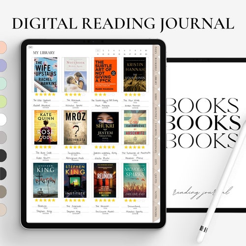 Digital Reading Journal Goodnotes Digital Reading Planner - Etsy