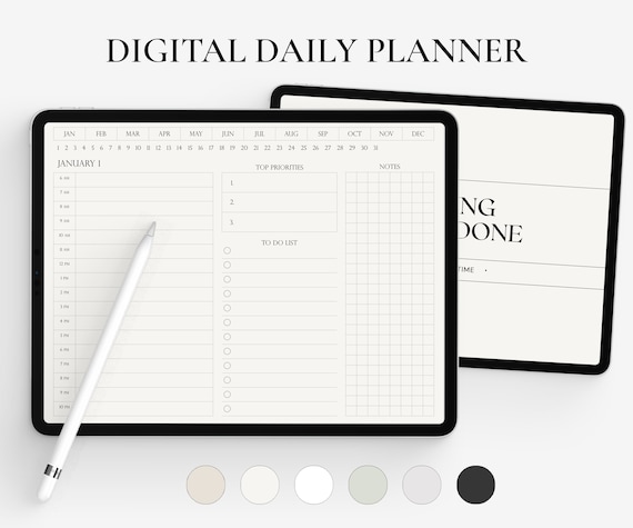 Digital Daily Planner Landscape Digital Planner Ipad 365 Day - Etsy