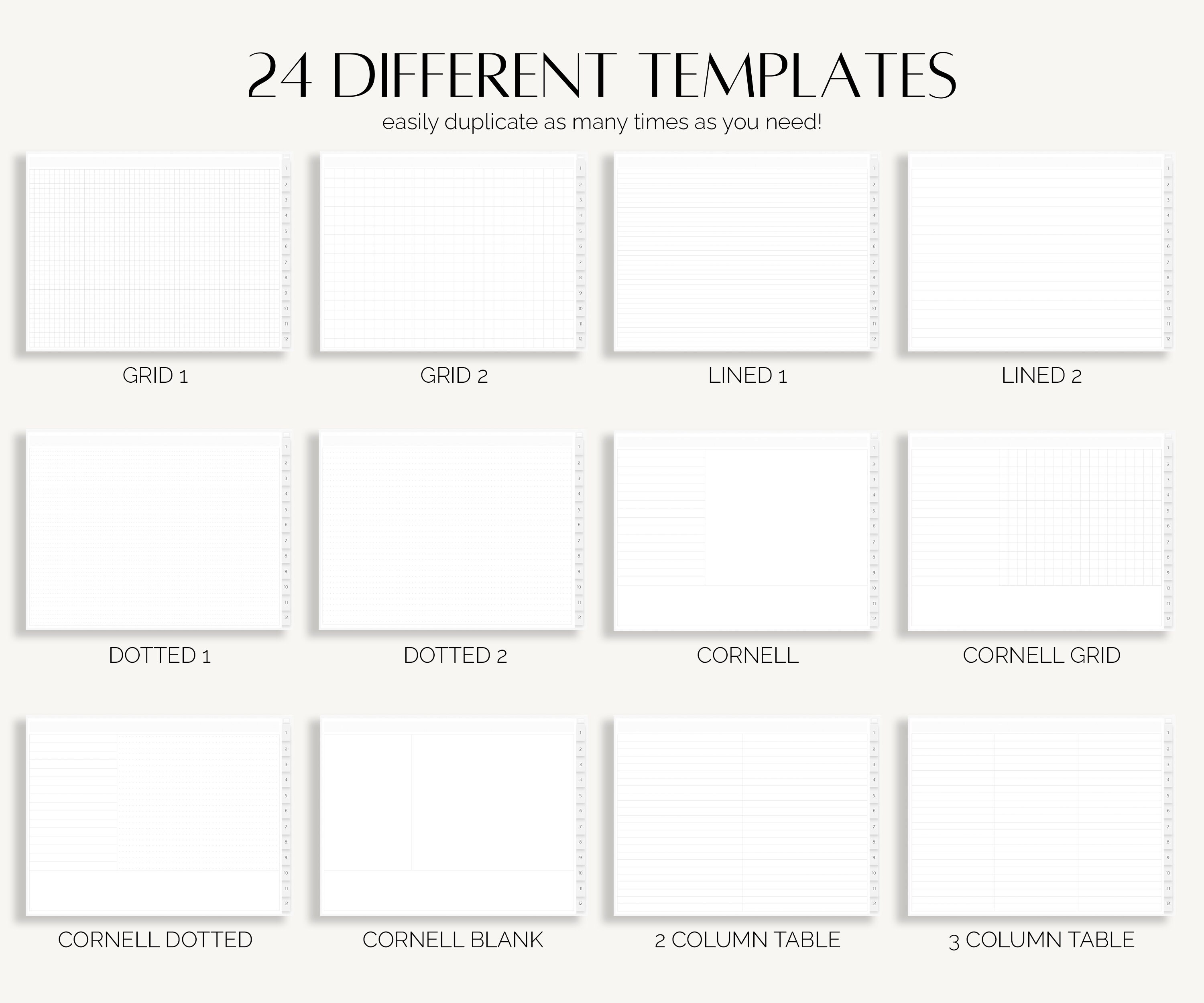 12 Tab Digital Notebook Goodnotes Landscape Digital Notebook - Etsy