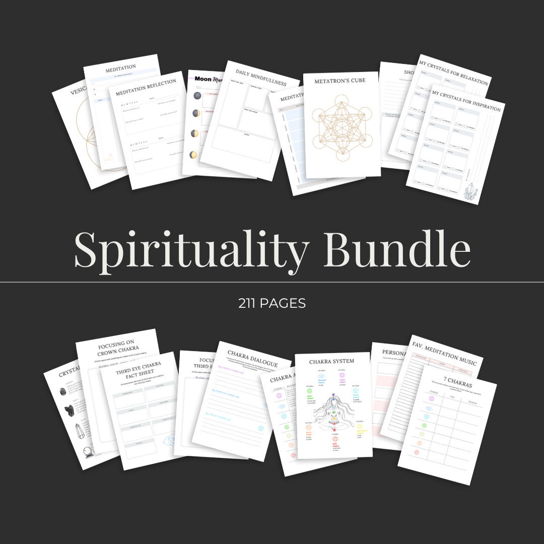 Spirituality Planner Bundle, Chakra Journal, Crystal Journal, Yoga ...