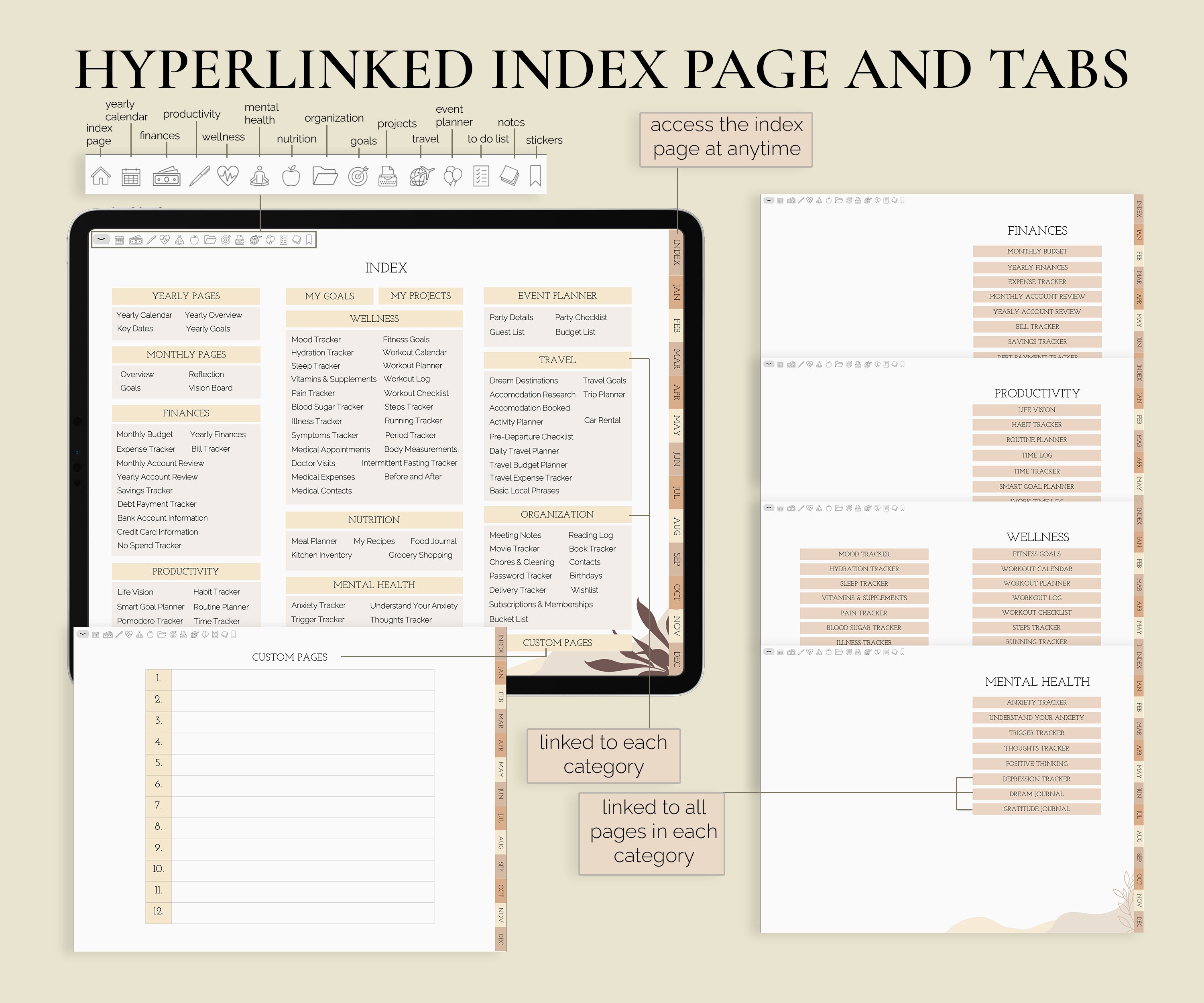 Boho Digital Planner Undated Goodnotes Planner 2022 2023 | Etsy Australia