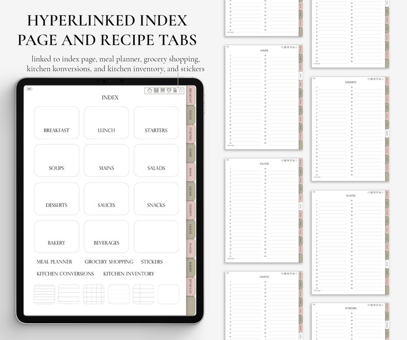 Digital Recipe Book for Goodnotes Notability Digital Ipad - Etsy