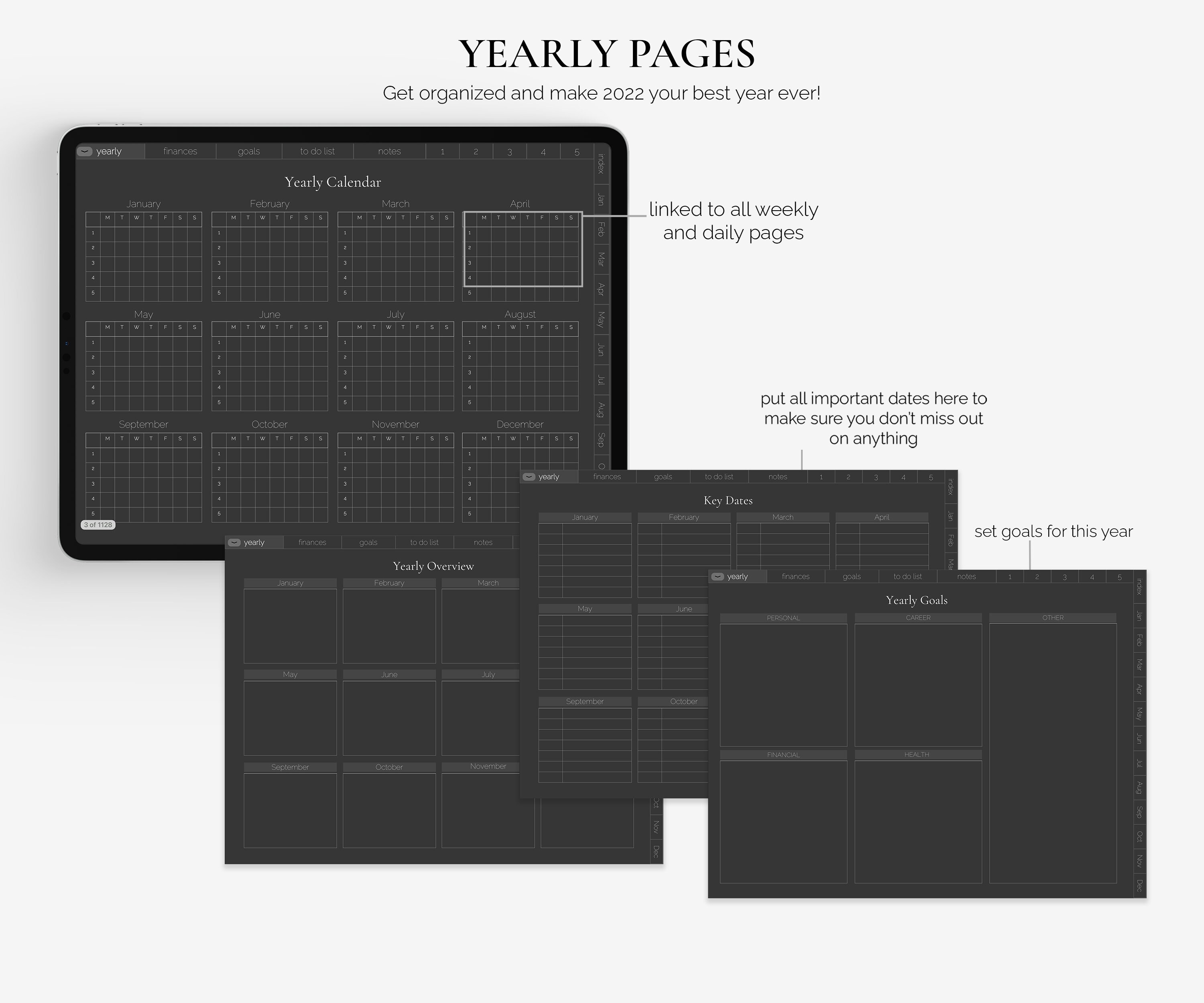 Undated Digital Planner Goodnotes Planner Ipad Planner - Etsy UK