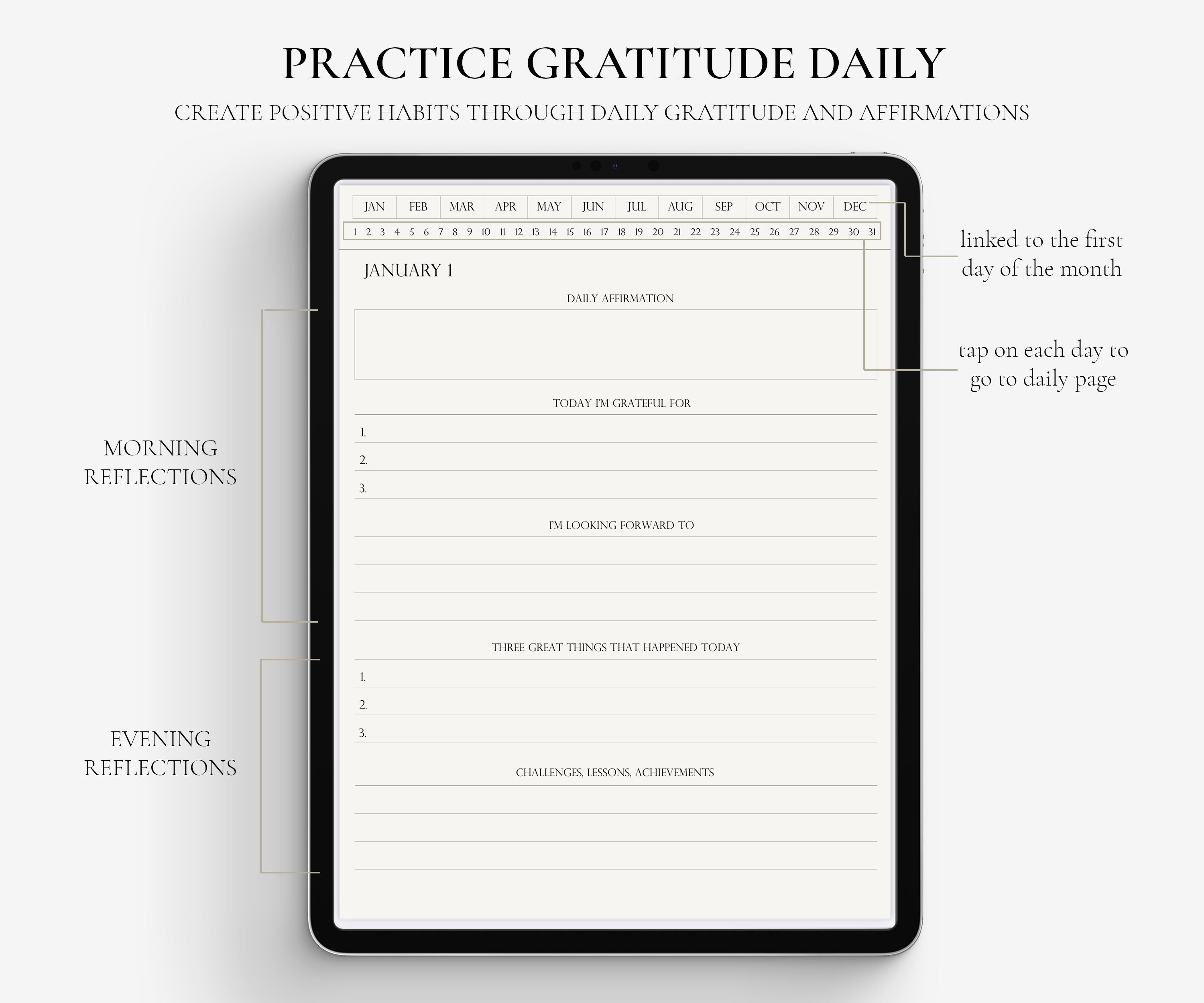 Digital Gratitude Journal 366 Daily Gratitude Pages Daily - Etsy
