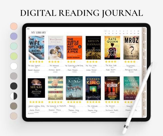 Digital Reading Journal Digital Reading Planner Reading Etsy
