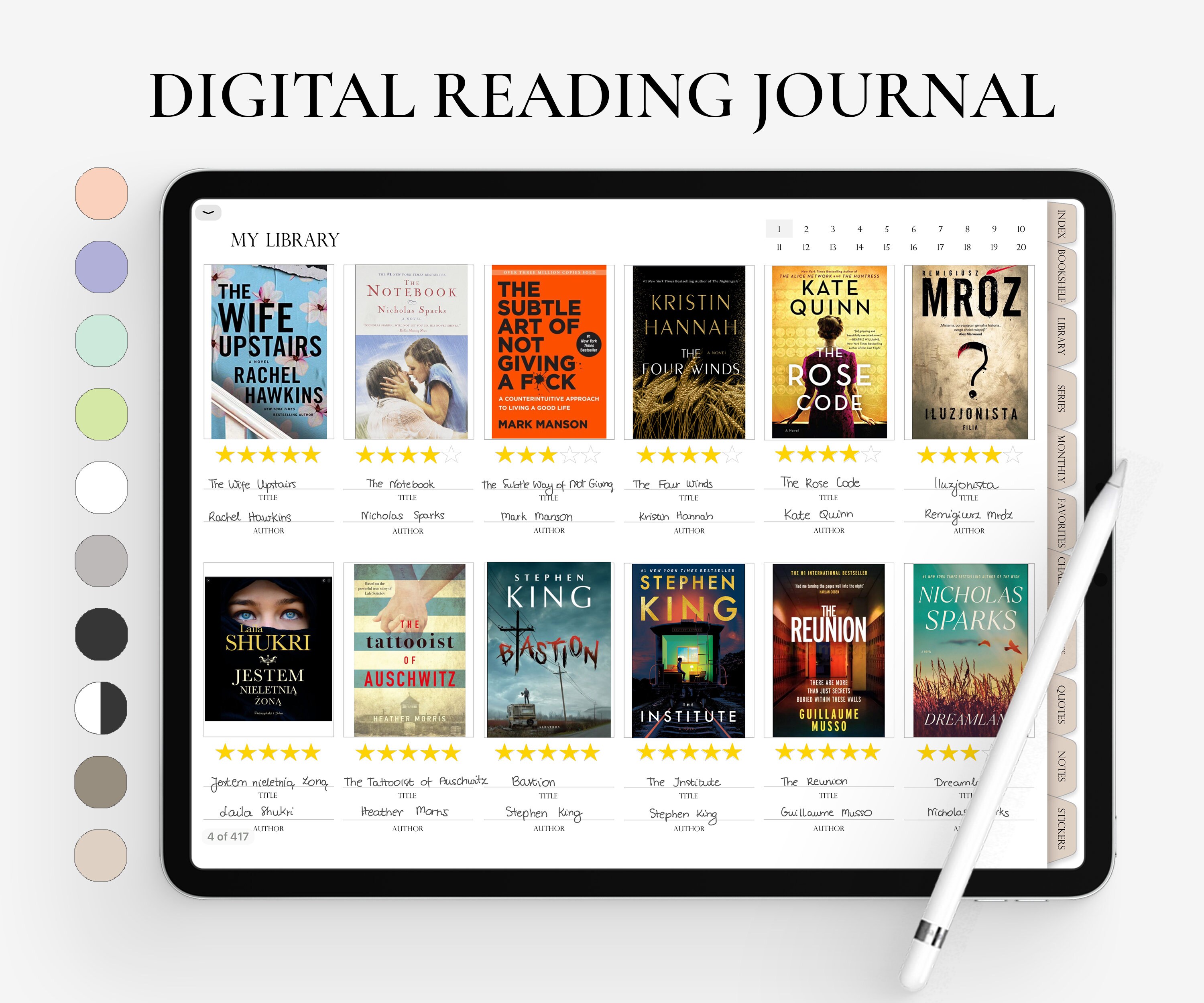 Digital Reading Journal Digital Reading Planner Reading - Etsy