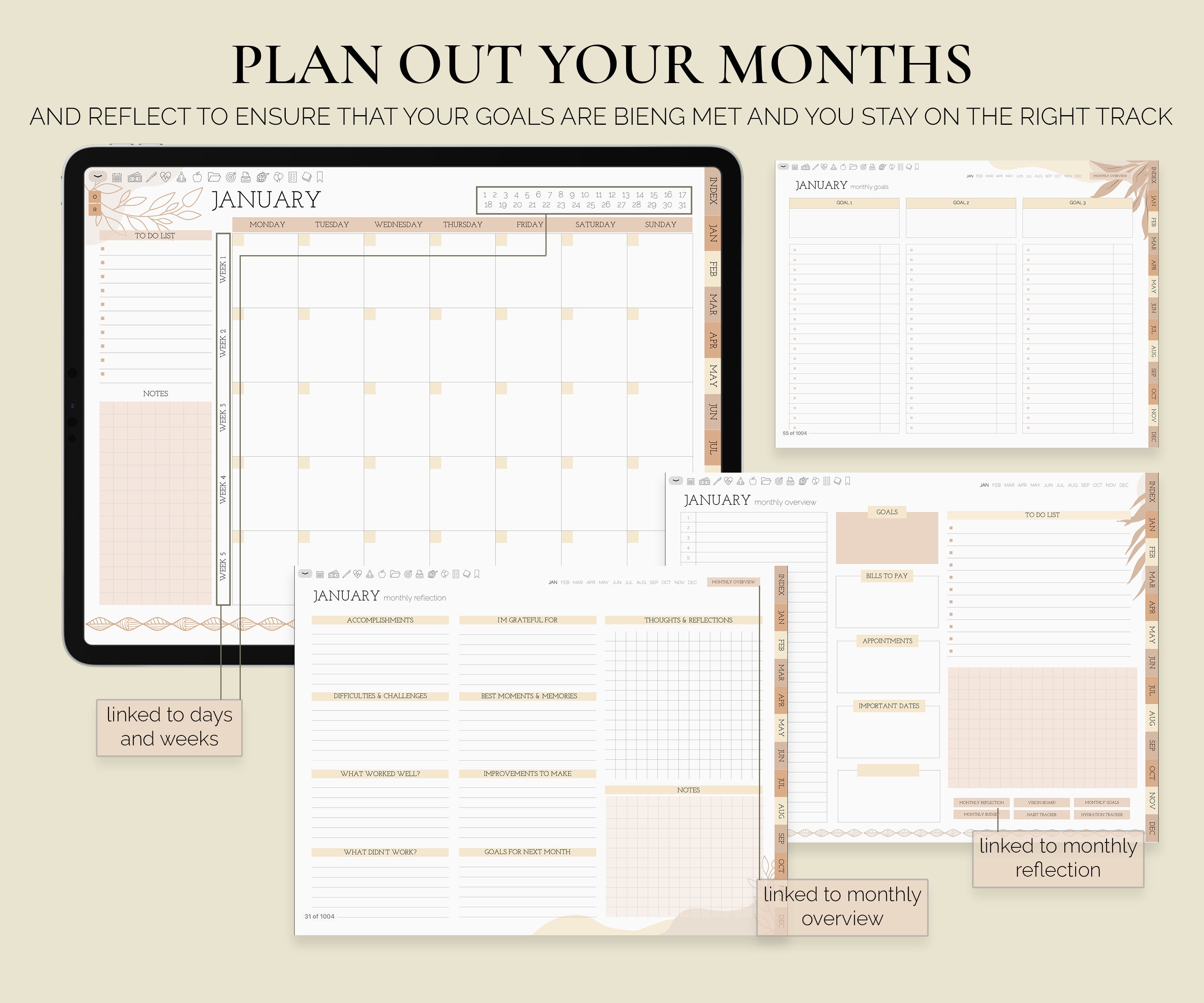 Boho Digital Planner Undated Goodnotes Planner 2022 2023 | Etsy Australia