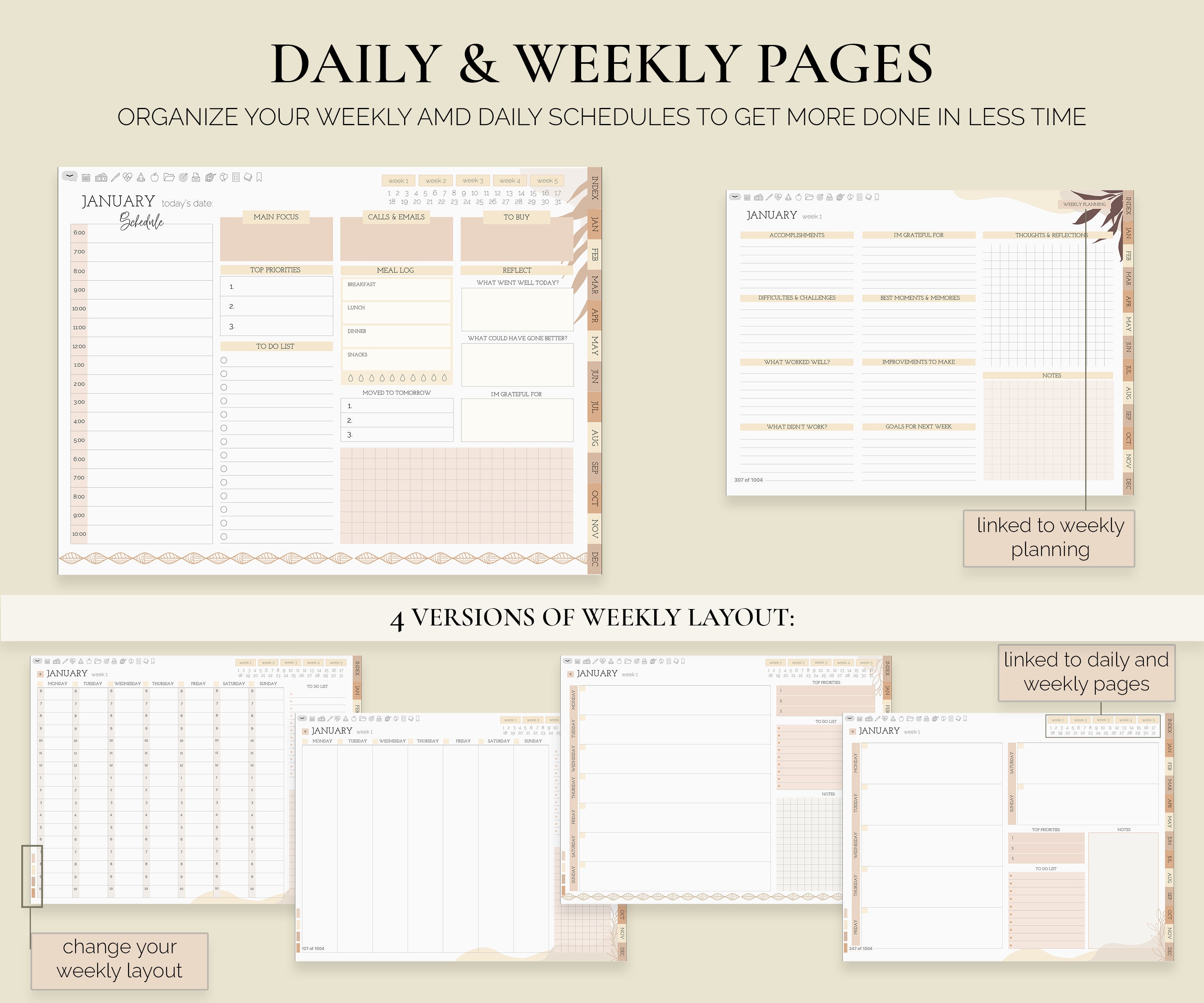 Boho Digital Planner Undated Goodnotes Planner 2022 2023 | Etsy Australia