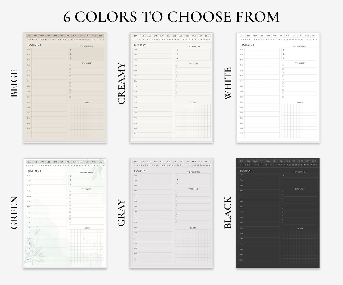 Digital Daily Planner Portrait Digital Planner Ipad 365 Day - Etsy