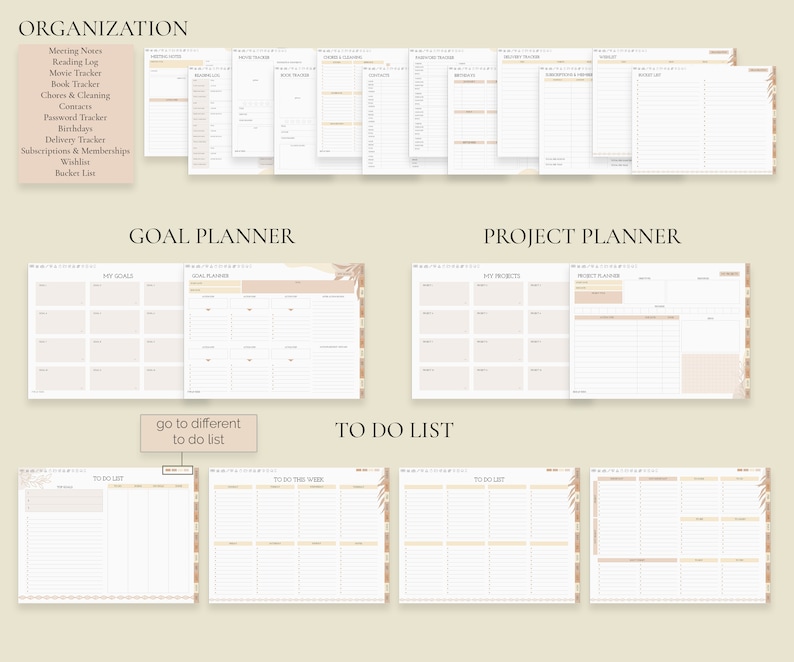 Boho Digital Planner Undated Goodnotes Planner 2022 2023 - Etsy