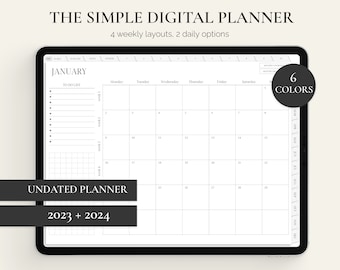 Digital Daily Planner UNDATED Goodnotes Planner, iPad Planner ...