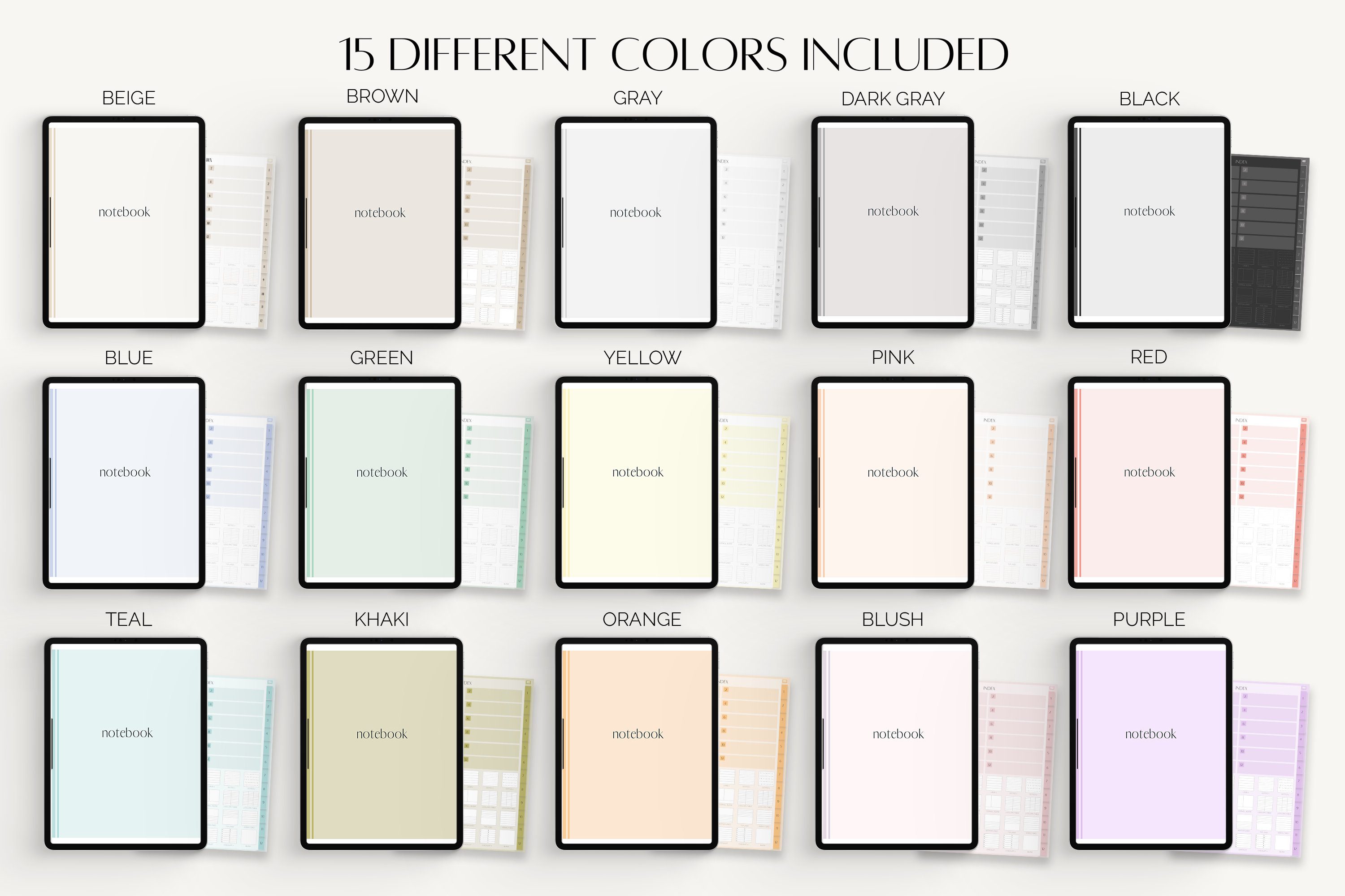 Portrait Digital Notebook Goodnotes 12 Tab Digital Notebook - Etsy