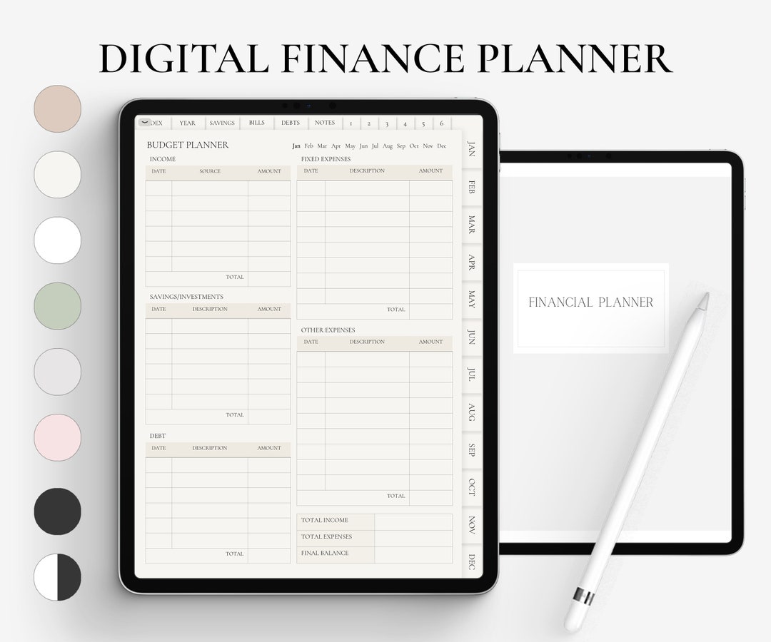 Digital Finance Planner, Budget Planner, Finance Tracker, Budget ...
