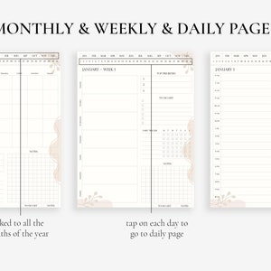 The Minimal Digital Planner, Portrait Digital Planner, iPad 365 Day ...