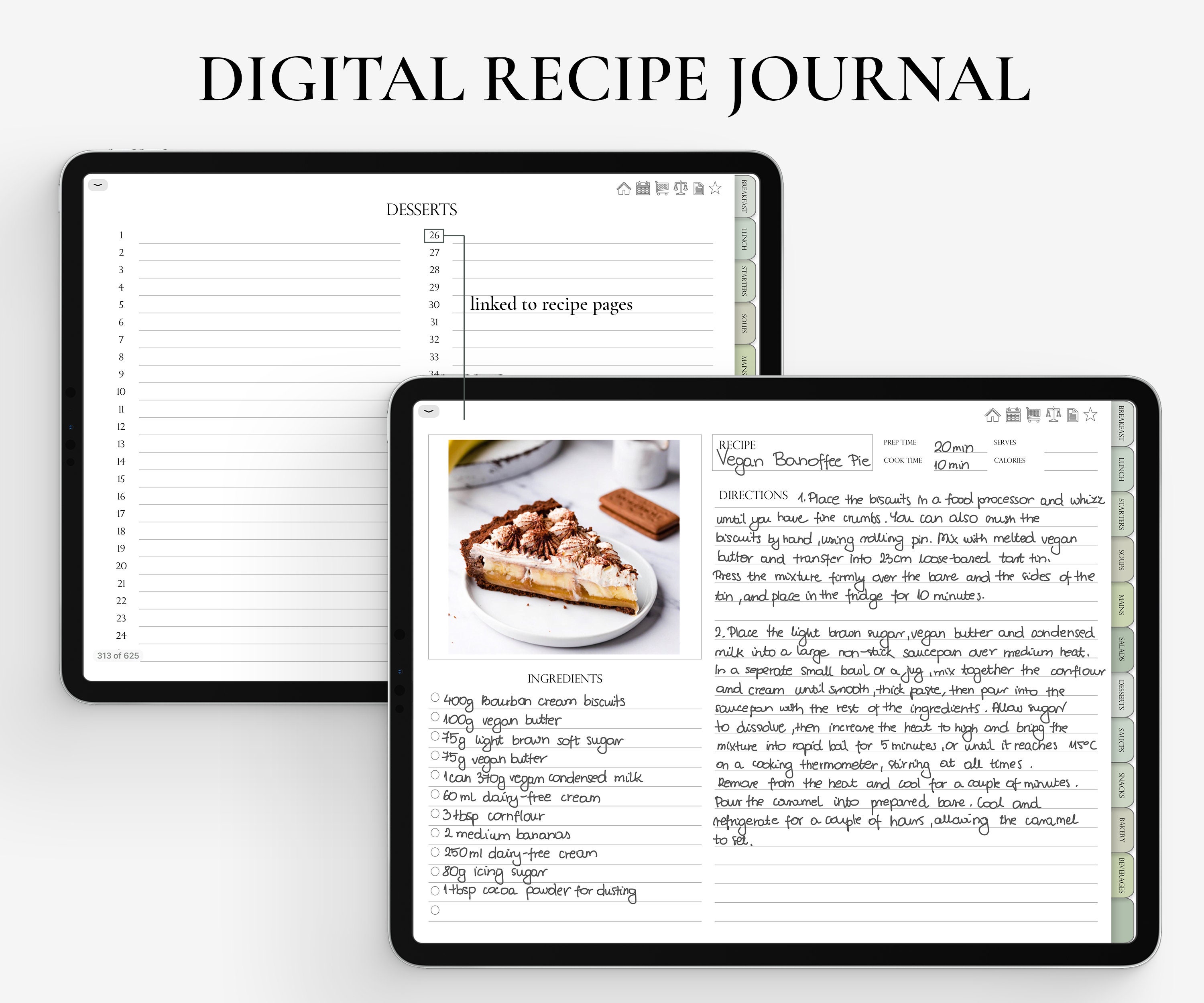 Digital Recipe Book for Goodnotes Notability Digital Ipad - Etsy