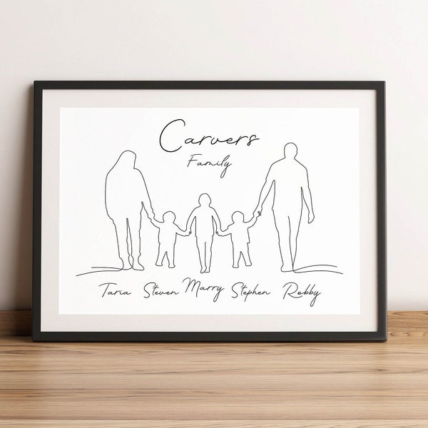 Family Line Art Svg - Etsy