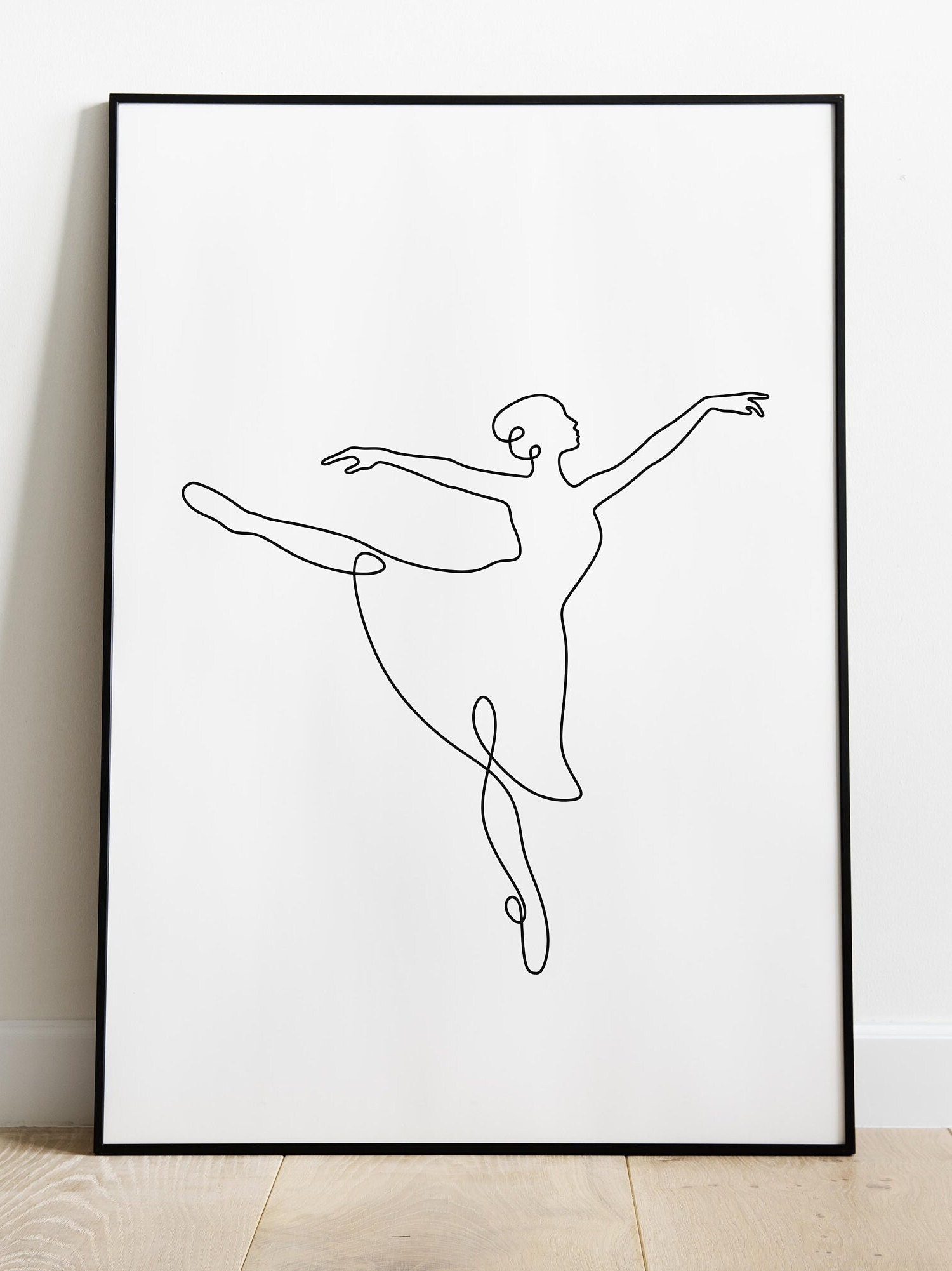 Abstract Ballet Dancer One Line, Ballerina Line Art Drawing, DIGITAL ...