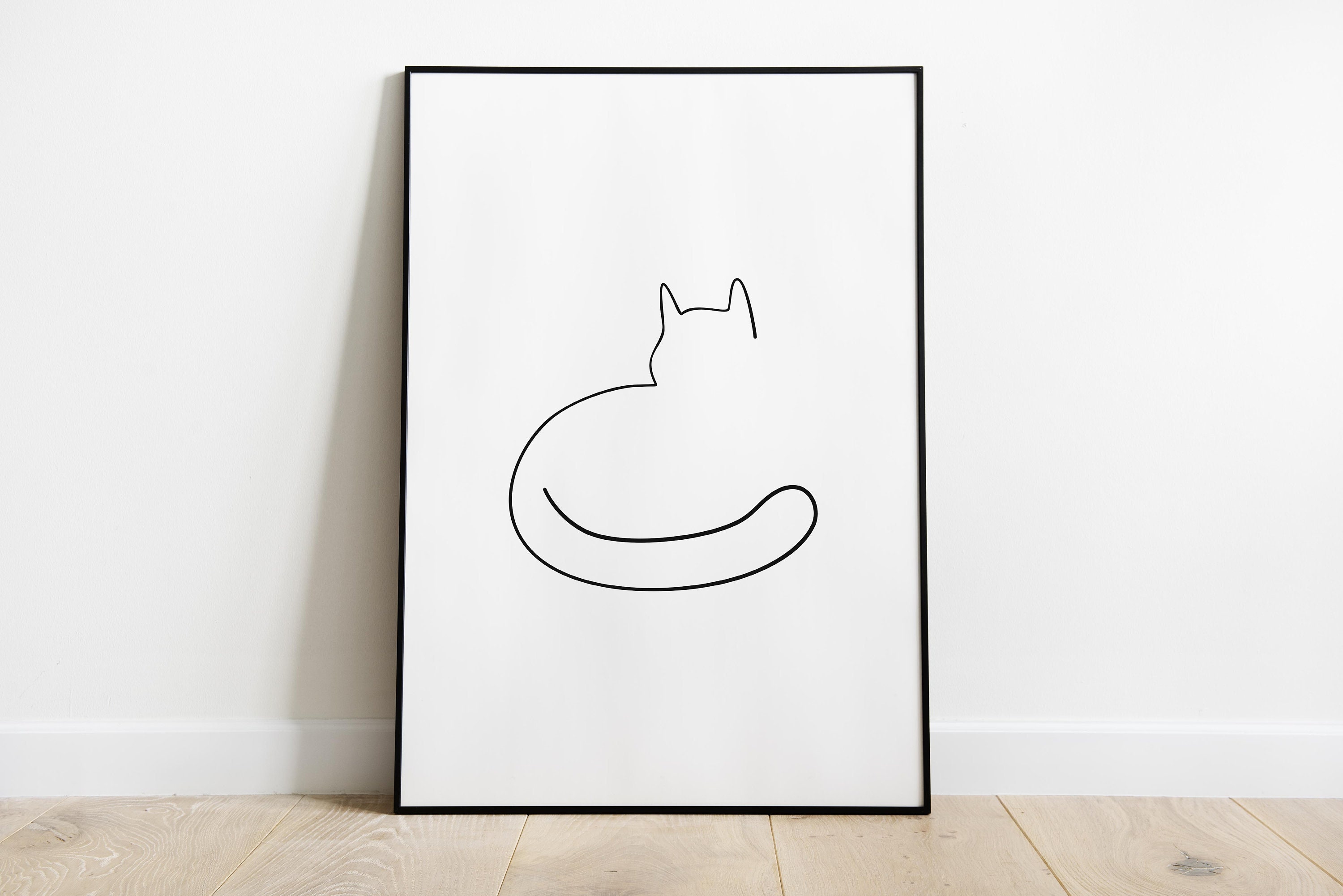 Abstract Cat One Line Art Print Simple Line Cute Cat Soft - Etsy