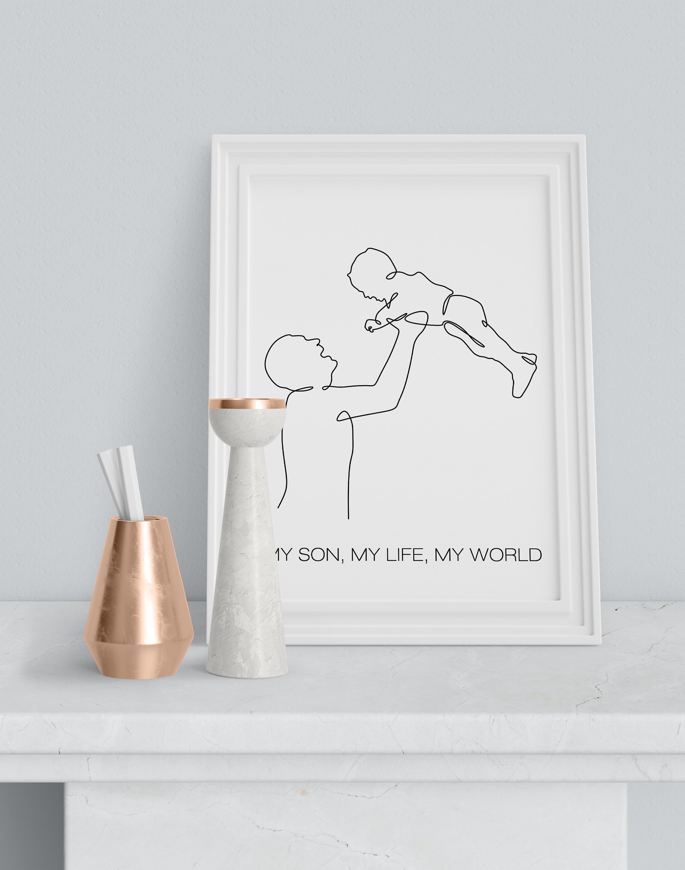 Father and Child Abstract One Line Art Print DIGITAL DOWNLOAD - Etsy