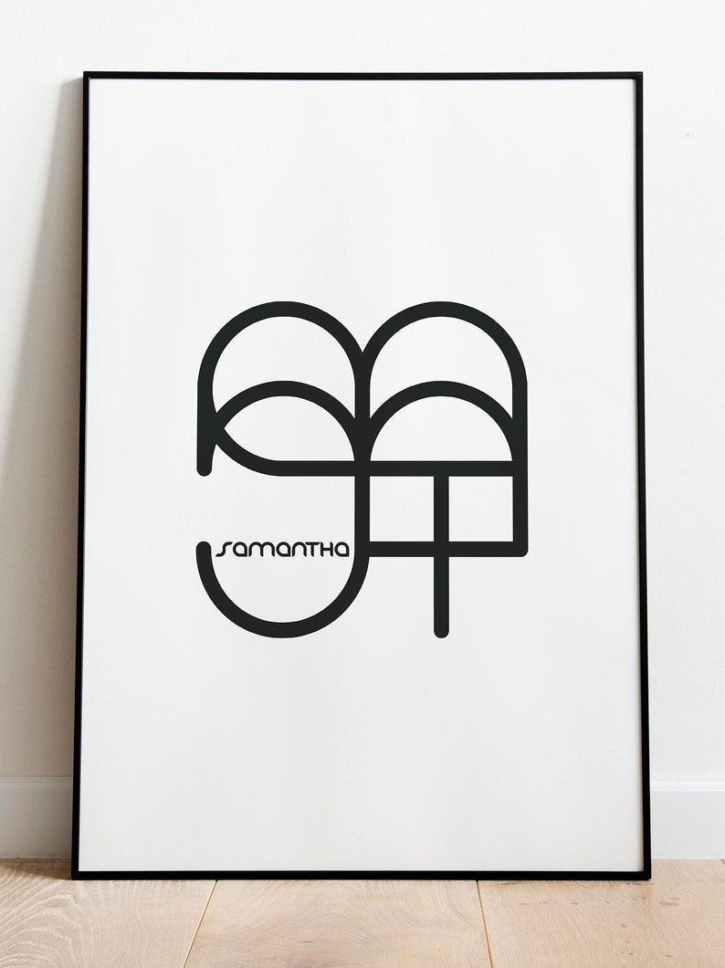 Custom Name Logo Geometric Line Art Design DIGITAL FILES - Etsy