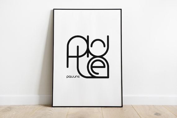 Custom Name Logo Geometric Line Art Design DIGITAL FILES - Etsy