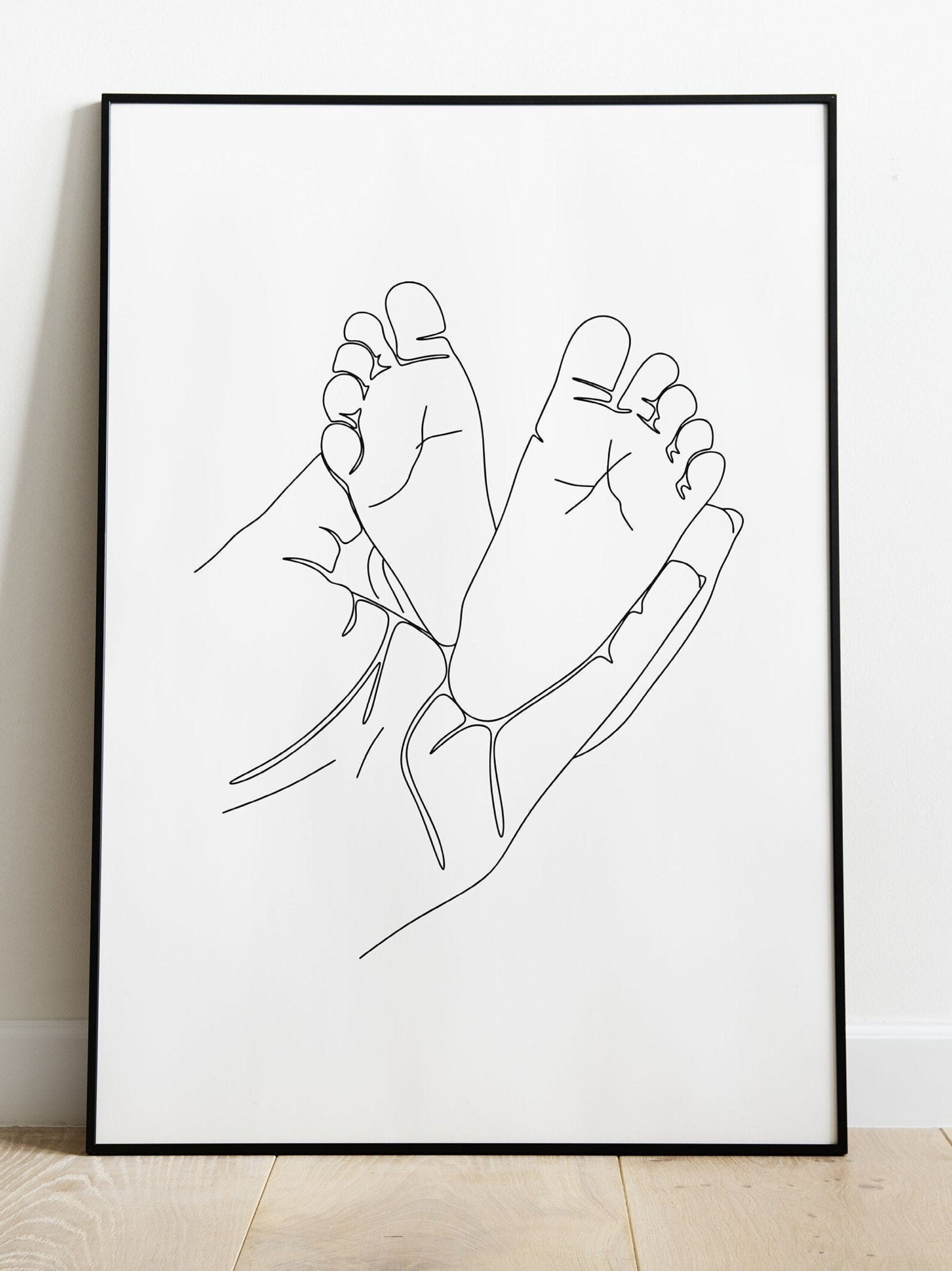 Baby Feet Line Art Drawing Nursery Print Family Wall Art - Etsy