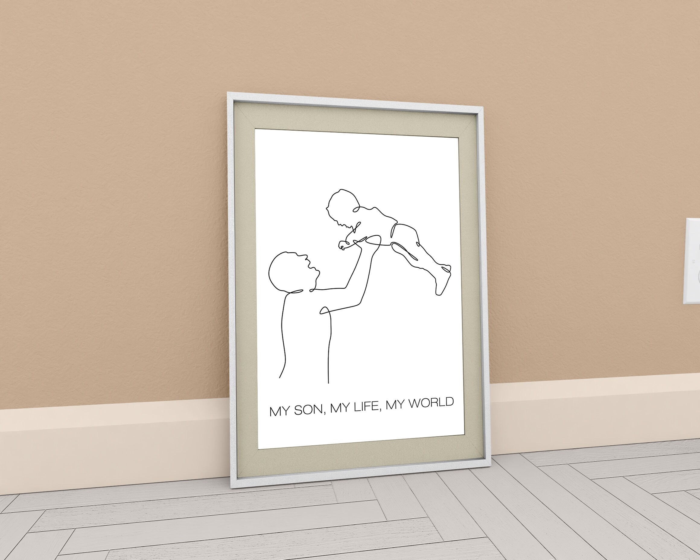 Father and Child Abstract One Line Art Print DIGITAL DOWNLOAD - Etsy