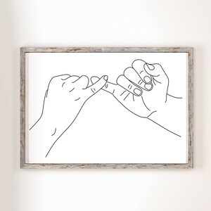 Pinky Swear Printable Wall Art Pinky Promise Line Art Print | Etsy