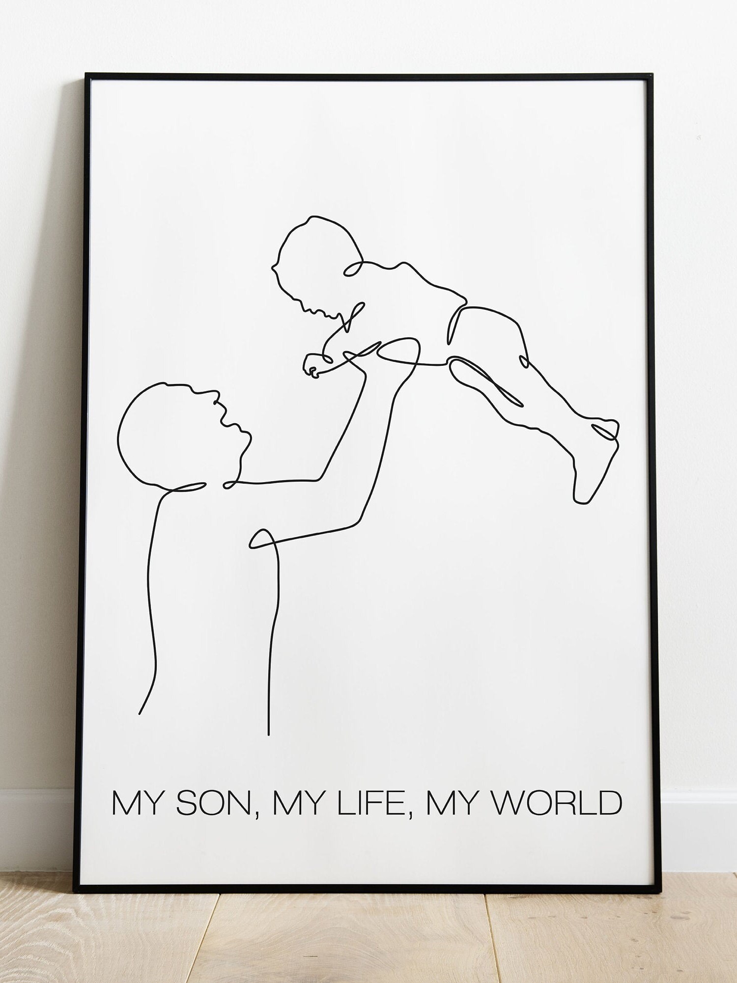 Father and Child Abstract One Line Art Print DIGITAL DOWNLOAD - Etsy