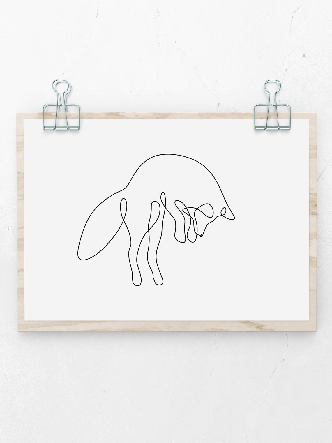 Jumping Fox Continuous One Line Art Print Animals Outline | Etsy
