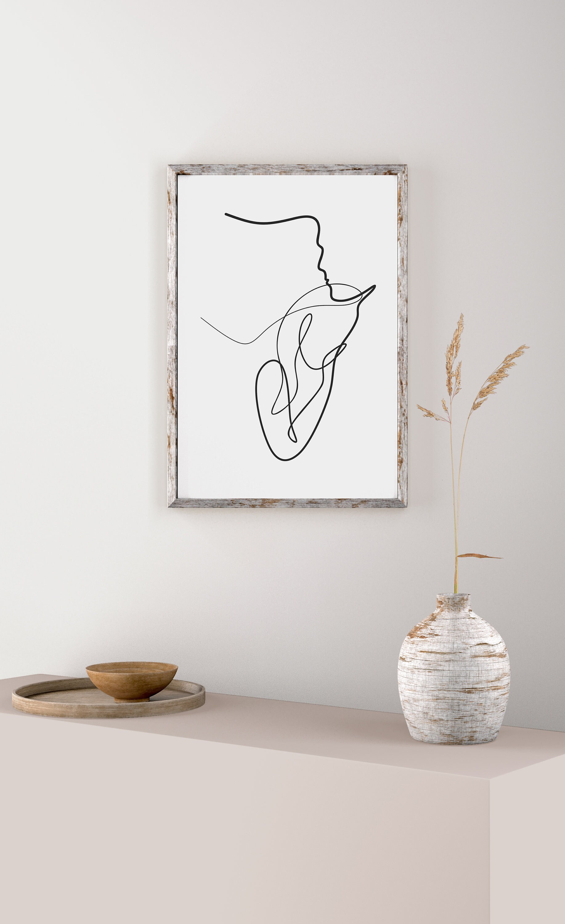 Abstract Couple Embrace Line Art Print, One Single Line, Minimalist ...