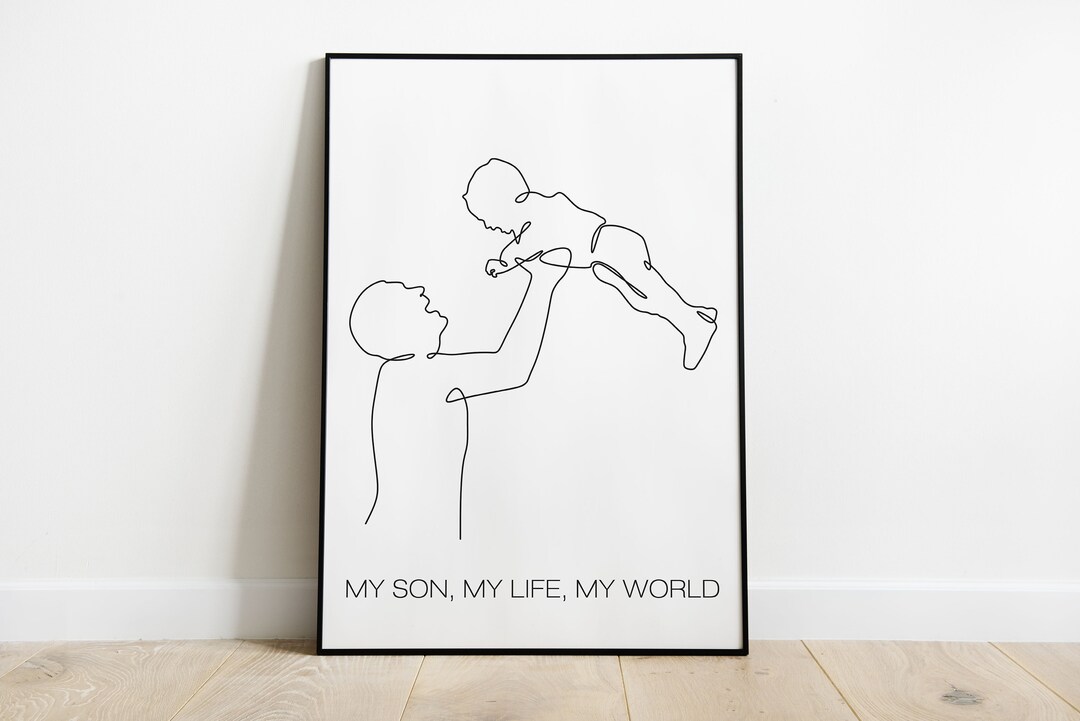 Father and Child Abstract One Line Art Print DIGITAL DOWNLOAD - Etsy